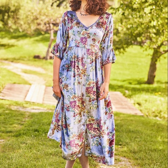 April Cornell | Dresses | April Cornell Claudette Cottagecore Floral ...